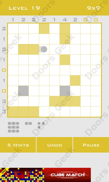 Logic Dots [9x9] Level 19 Solution ~ Doors Geek